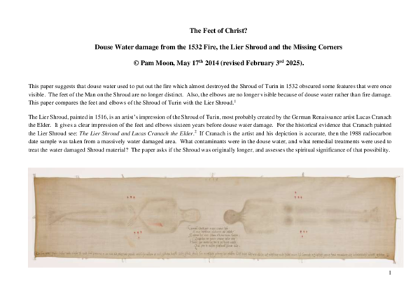 (PDF) The Feet of Christ Comparing The Shroud of Turin and the The Lier ...