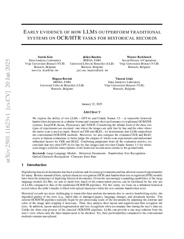 (PDF) EARLY EVIDENCE OF HOW LLMS OUTPERFORM TRADITIONAL SYSTEMS ON OCR ...