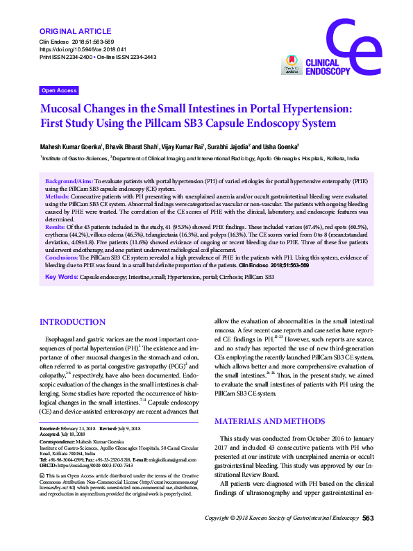 (PDF) Mucosal Changes in the Small Intestines in Portal Hypertension ...