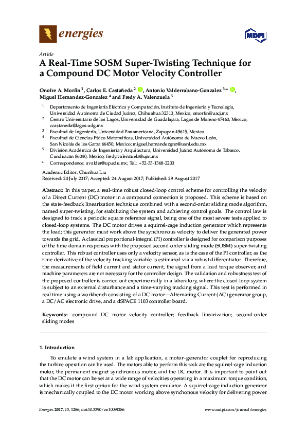 (PDF) A Real-Time SOSM Super-Twisting Technique for a Compound DC Motor ...