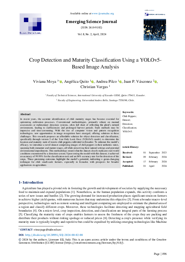 Pdf Crop Detection And Maturity Classification Using A Yolov5 Based Image Analysis