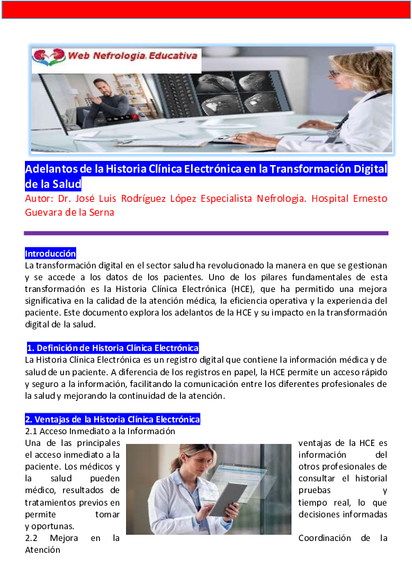 (PDF) Historia Clinica Electronica en la Transformacion Digital de la Salud