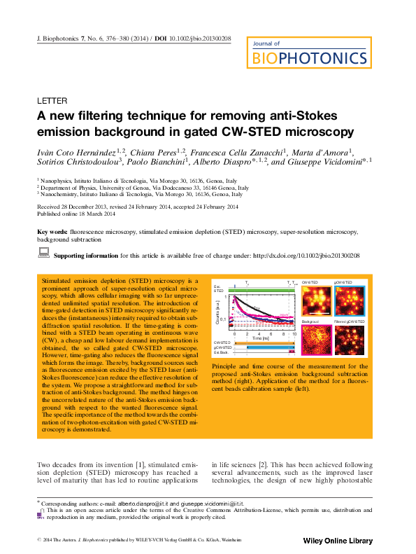 (PDF) A new filtering technique for removing anti-Stokes emission ...