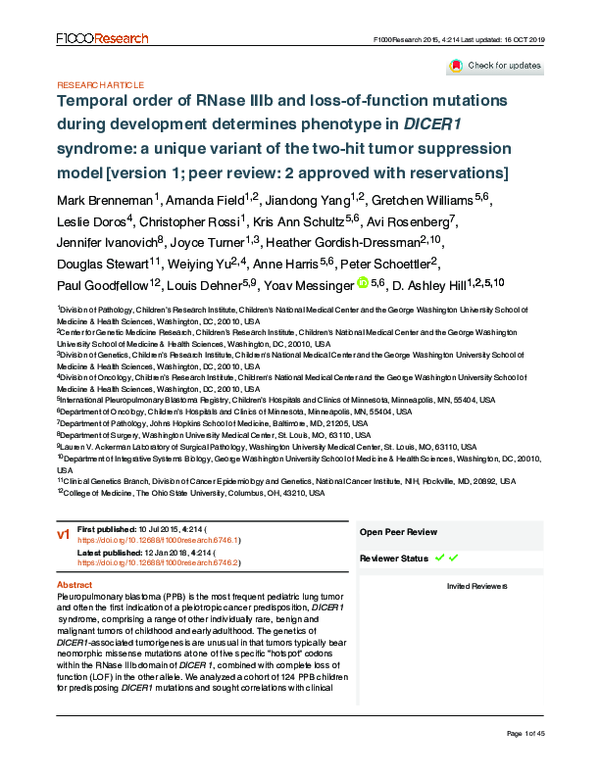 (PDF) Temporal order of RNase IIIb and loss-of-function mutations ...