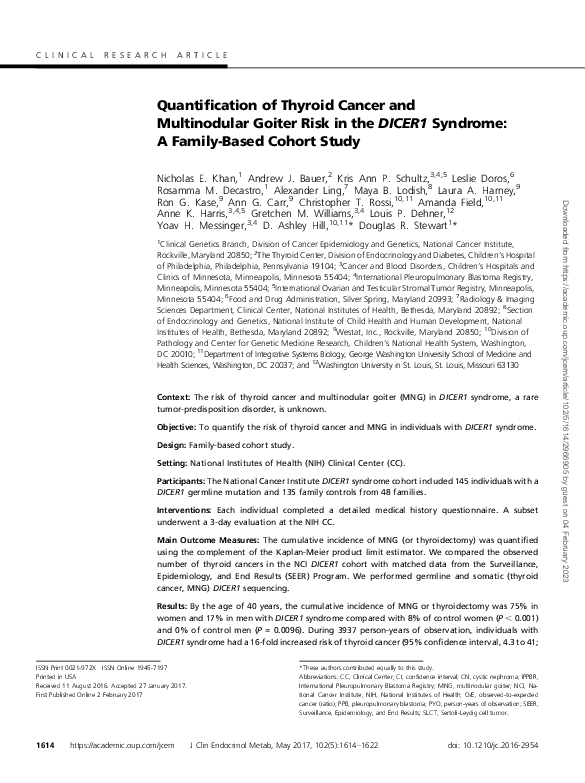 (PDF) Quantification of thyroid cancer and multinodular goiter risk in ...