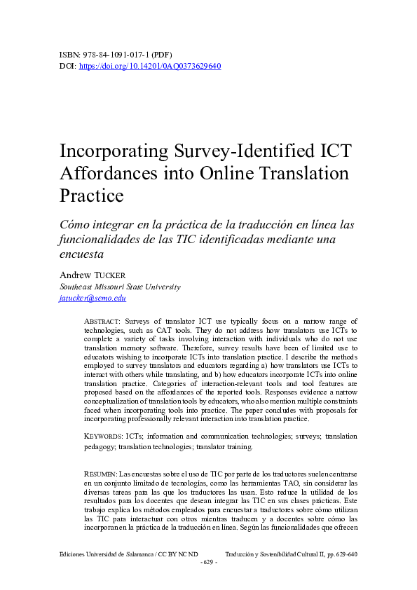 (PDF) Incorporating Survey-Identified ICT Affordances into Online ...