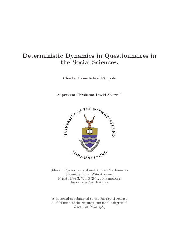 (PDF) Deterministic Dynamics in Questionnaires in the Social Sciences