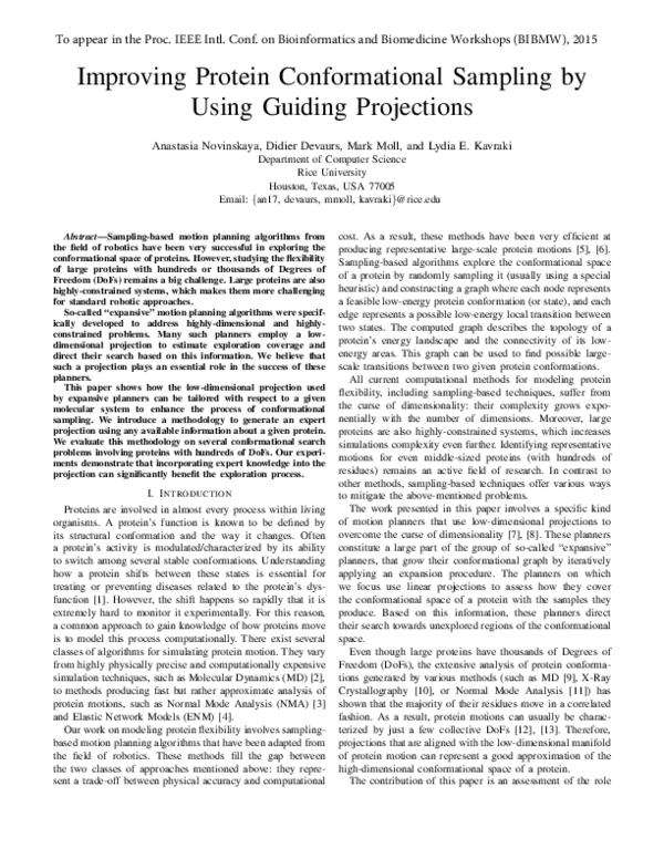 (PDF) Improving protein conformational sampling by using guiding projections