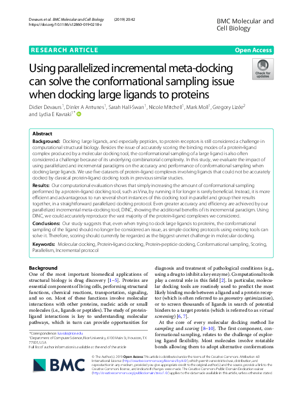 Pdf Using Parallelized Incremental Meta Docking Can Solve The Conformational Sampling Issue