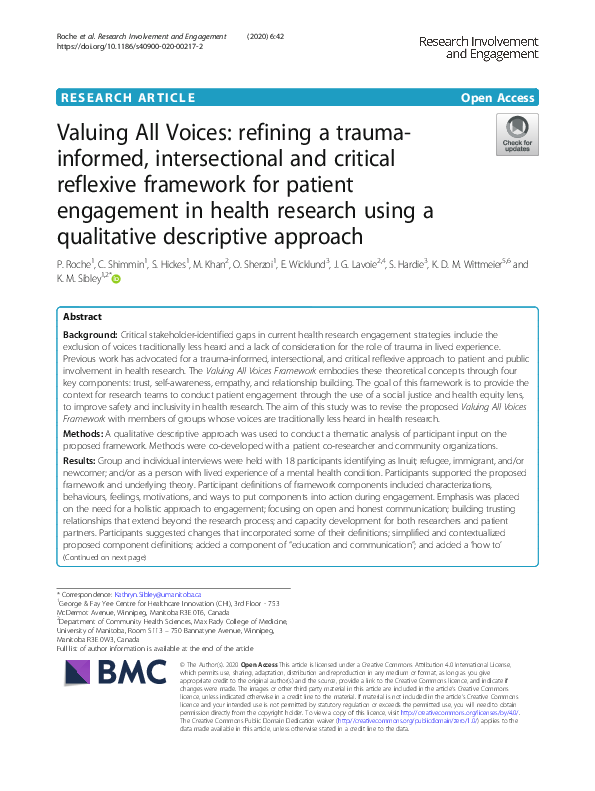 (PDF) Valuing All Voices: refining a trauma-informed, intersectional ...