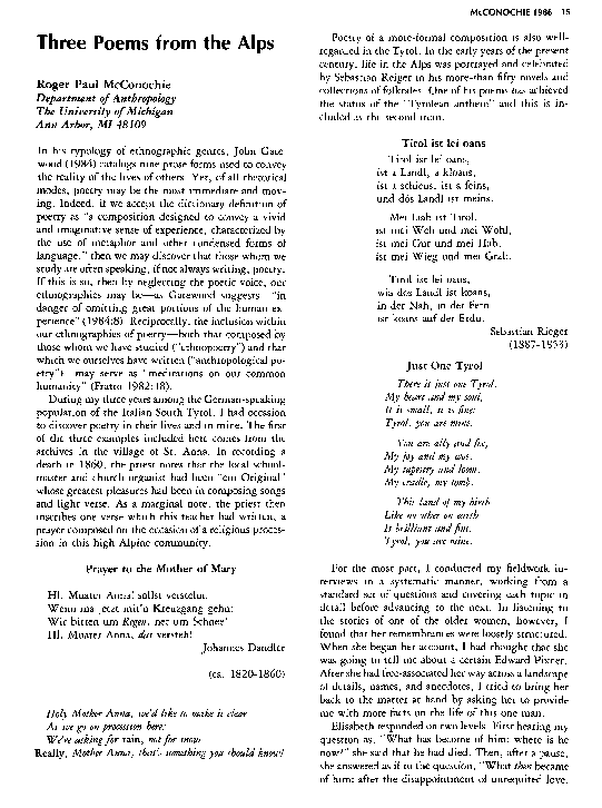 (PDF) Three Poems from the Alps