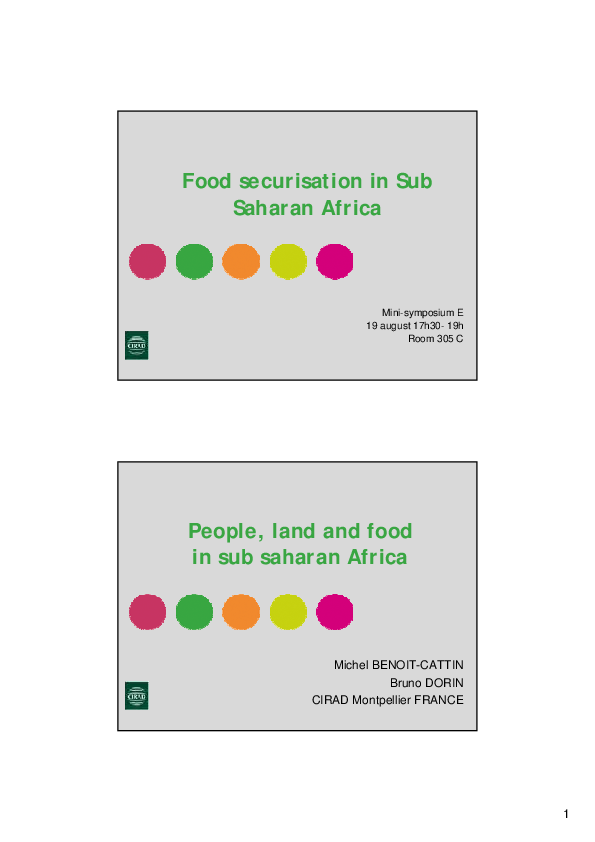 (PDF) People, land and food in sub-Saharan Africa