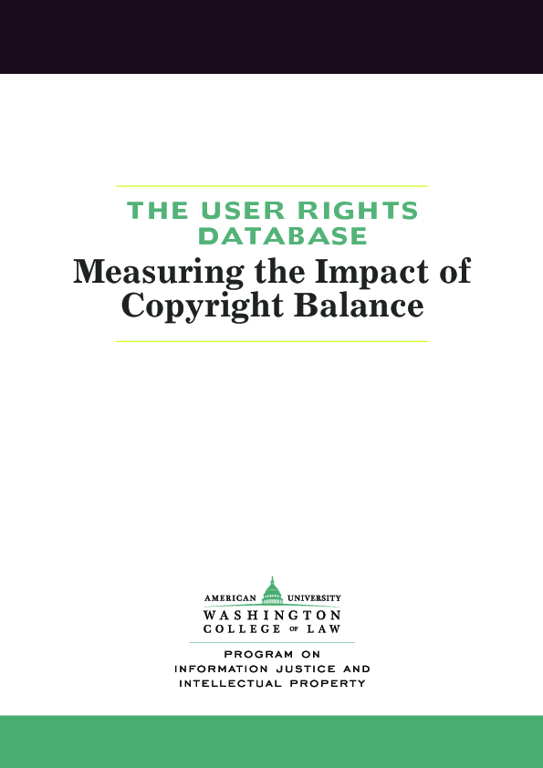 (PDF) The User Rights Database: Measuring the Impact of Copyright Balance
