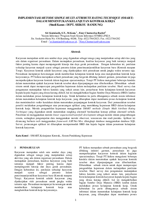 (PDF) IMPLEMENTASI METODE SIMPLE MULTI ATTRIBUTE RATING TECHNIQUE ...