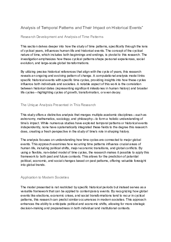 (PDF) Analysis of Temporal Patterns and Their Impact on Historical Events"