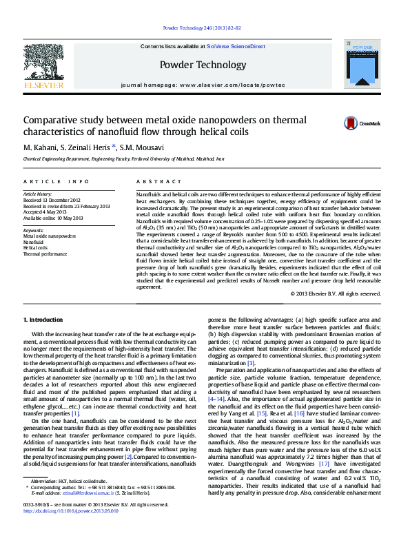 (PDF) Comparative study between metal oxide nanopowders on thermal characteristics of nanofluid ...