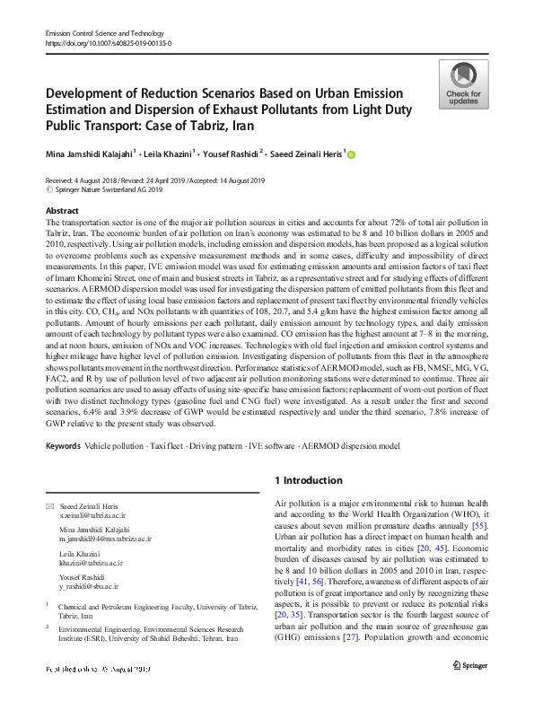 (PDF) Development of Reduction Scenarios Based on Urban Emission ...