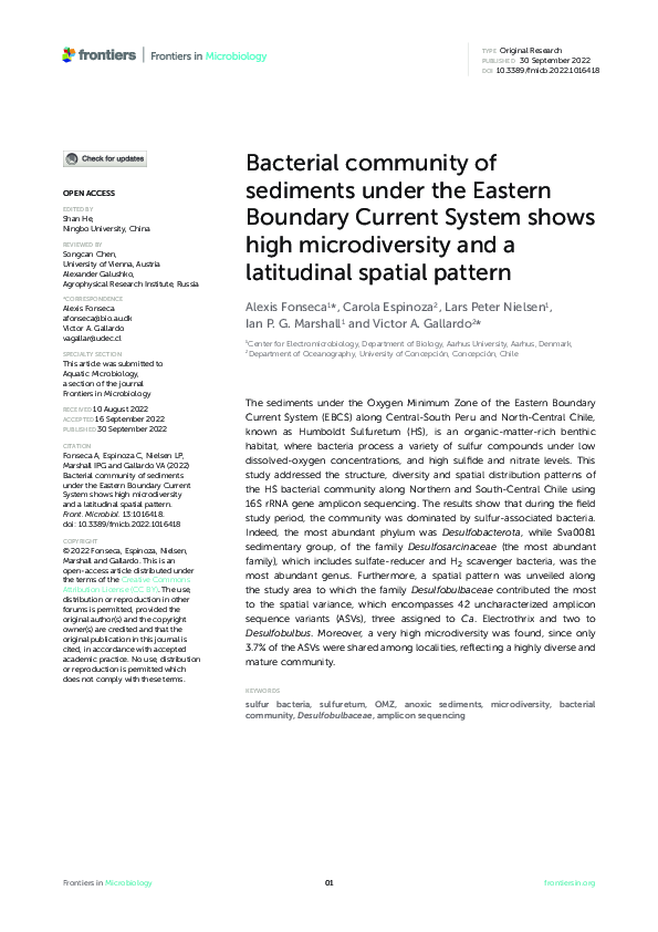 (PDF) Bacterial community of sediments under the Eastern Boundary Current System shows high ...