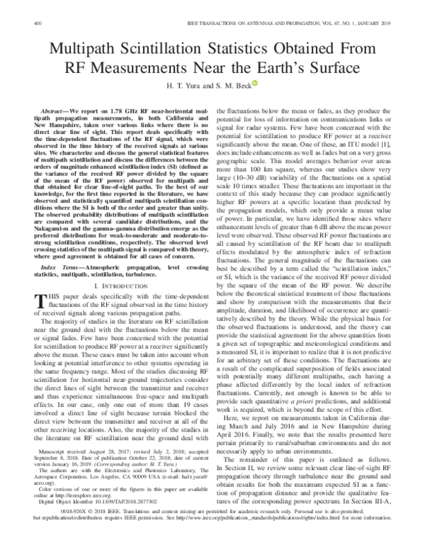 (PDF) Multipath Scintillation Statistics Obtained From RF Measurements ...