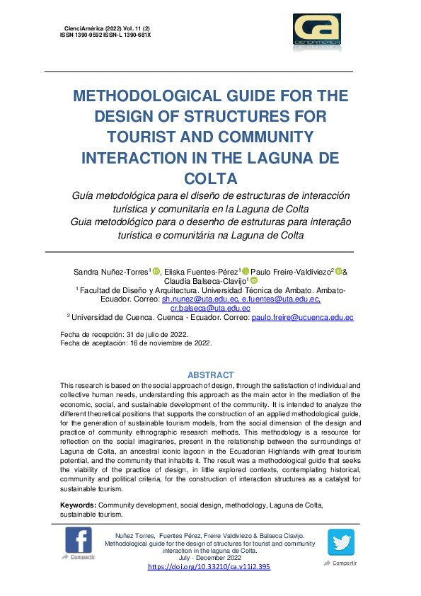 (PDF) Methodological guide for the design of structures for tourist and community interaction in ...