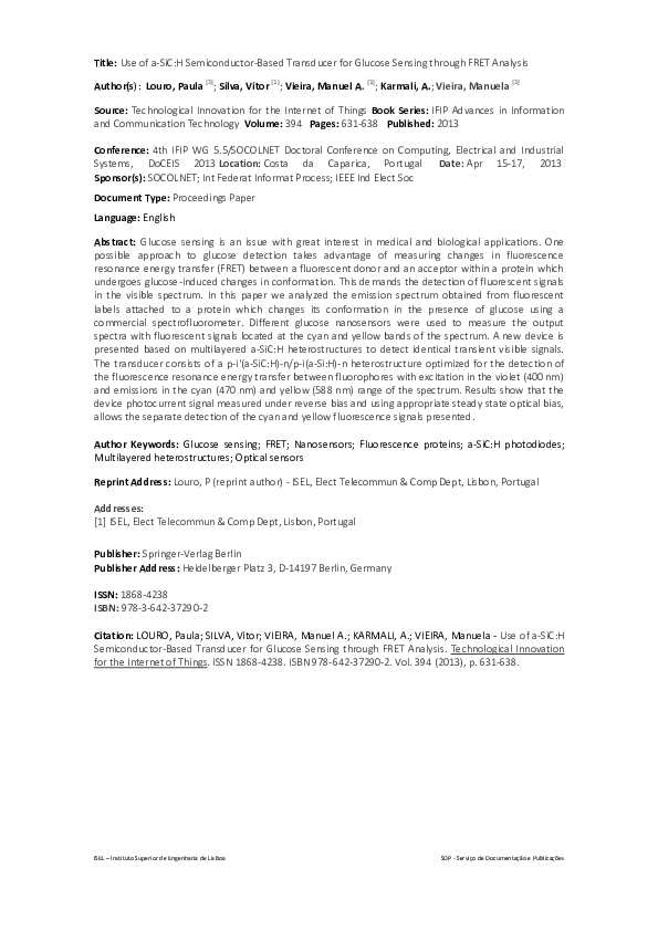 (PDF) Use of a-SiC:H Semiconductor-Based Transducer for Glucose Sensing ...
