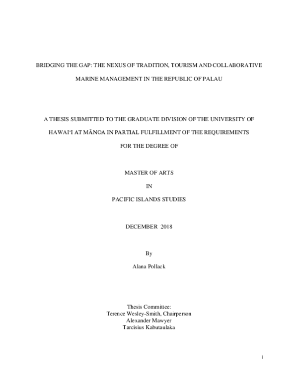 (PDF) Bridging the Gap: The Nexus of Tradition, Tourism and Collaborative Marine Management in ...