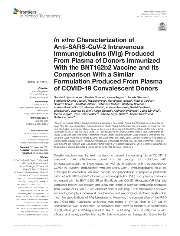(PDF) In vitro Characterization of Anti-SARS-CoV-2 Intravenous ...