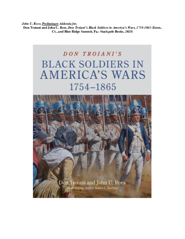 (PDF) Preliminary Addenda for, Don Troiani and John U. Rees, Don ...