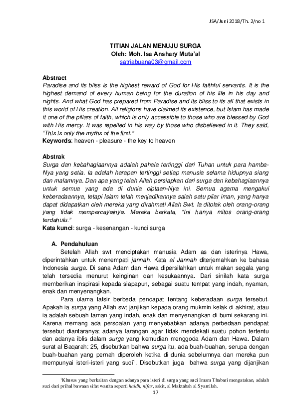 (PDF) TITIAN JALAN MENUJU SURGA Oleh