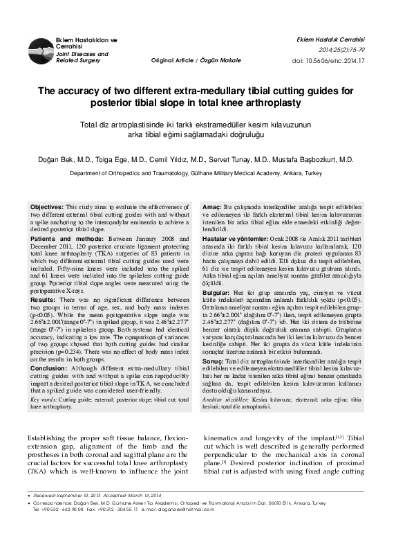 (PDF) The accuracy of two different extra-medullary tibial cutting ...