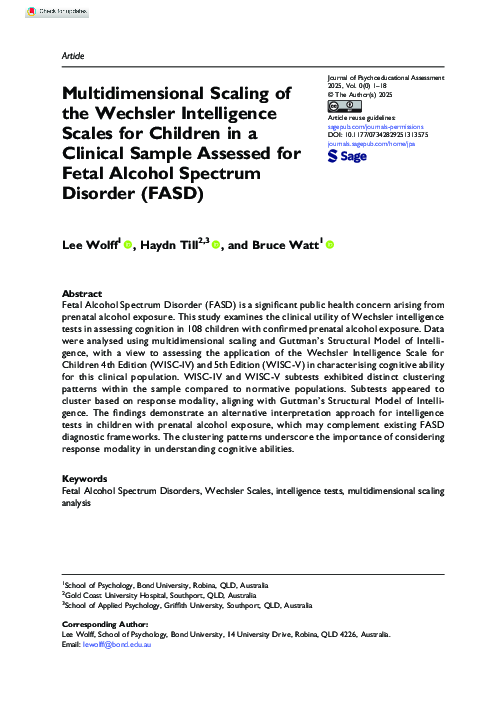 (PDF) Multidimensional Scaling of the Wechsler Intelligence Scales for ...