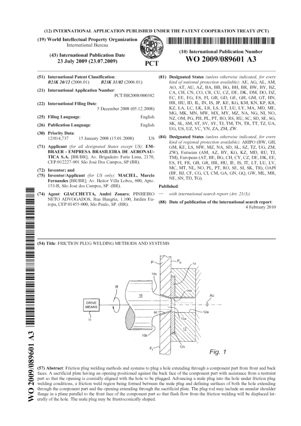 (PDF) Friction Plug Welding Methods and Systems