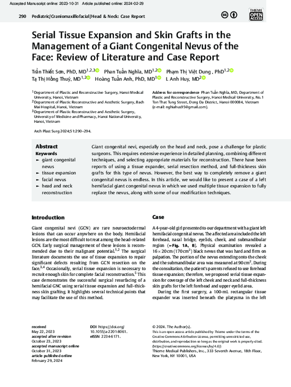 (PDF) Serial Tissue Expansion and Skin Grafts in the Management of a ...