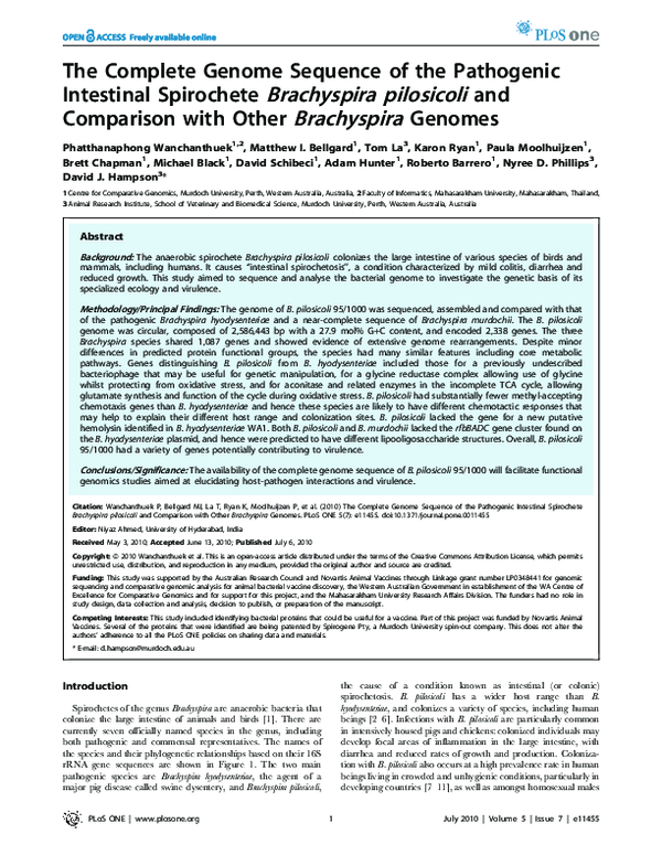 (PDF) The Complete Genome Sequence of the Pathogenic Intestinal ...