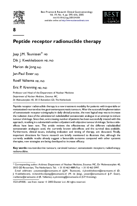 (PDF) Peptide Receptor Radionuclide Therapy
