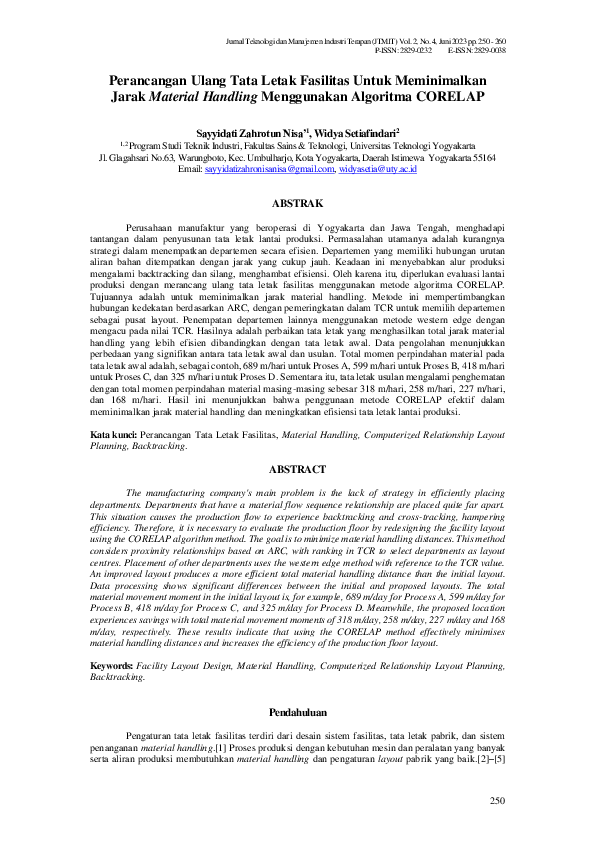 (PDF) Perancangan Ulang Tata Letak Fasilitas Untuk Meminimalkan Jarak Material Handling ...