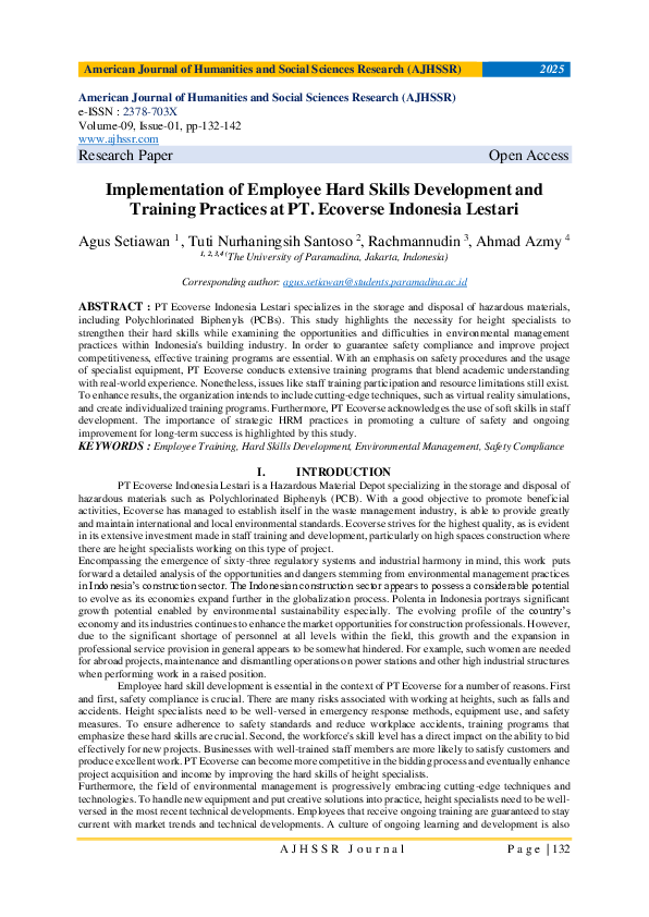 (PDF) Implementation of Employee Hard Skills Development and Training ...