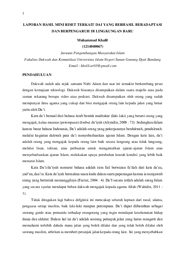 (PDF) LAPORAN HASIL MINI RISET TERKAIT DAI YANG BERHASIL BERADAPTASI ...