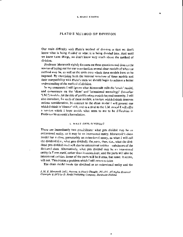 (PDF) Plato’s Method of Division