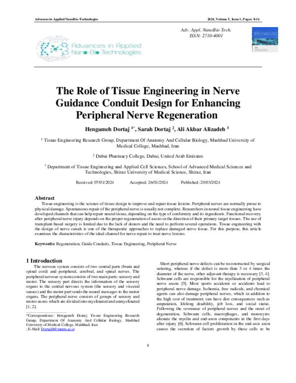 (PDF) The Role of Tissue Engineering in Nerve Guidance Conduit Design ...
