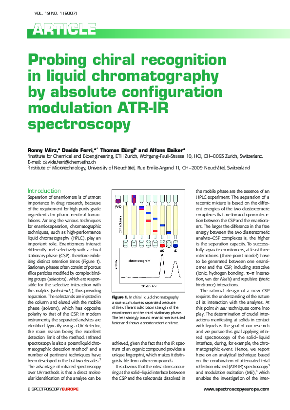(PDF) Probing chiral recognition in liquid chromatography by absolute ...