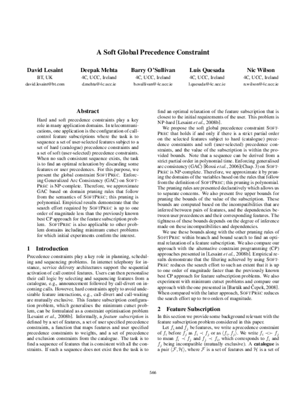 (PDF) A soft global precedence constraint