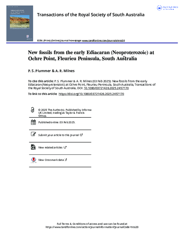 (PDF) New fossils from the early Ediacaran (Neoproterozoic) at Ochre ...
