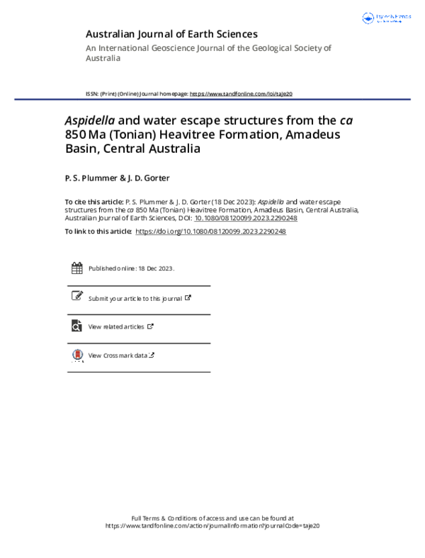 (PDF) Aspidella and water escape structures from the ca 850 Ma (Tonian ...