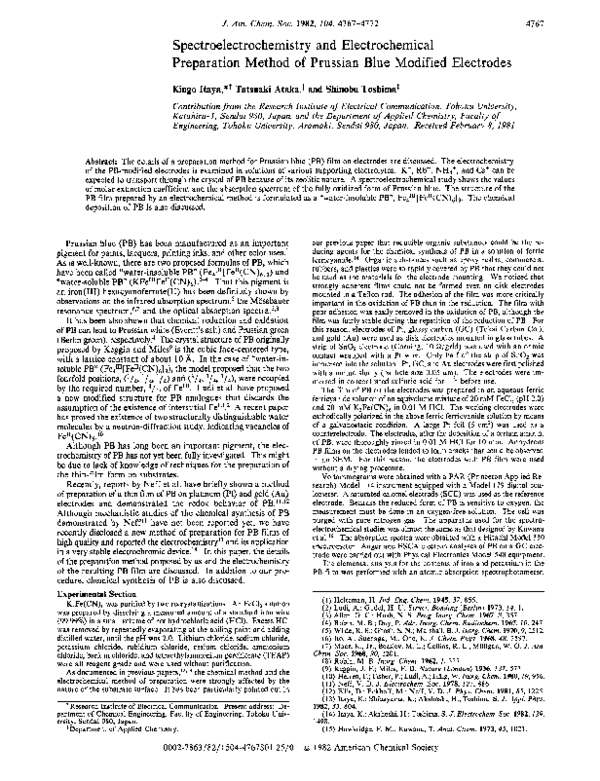 (PDF) Spectroelectrochemistry and electrochemical preparation method of ...