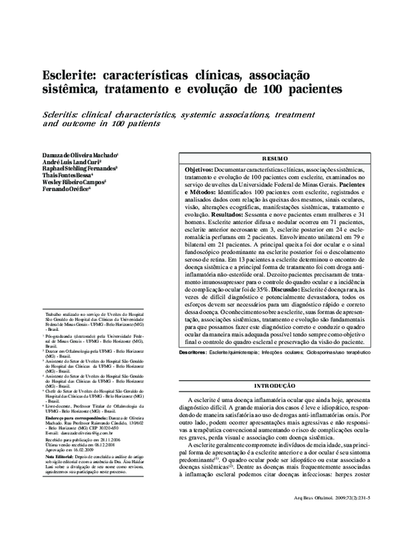 (PDF) Esclerite: características clínicas, associação sistêmica ...