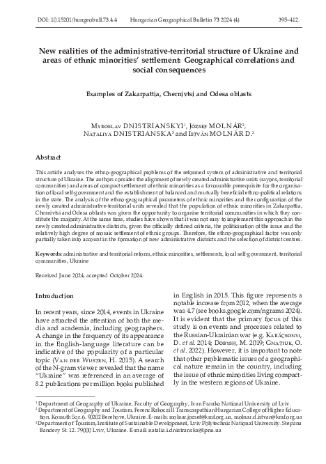 (PDF) New realities of the administrative-territorial structure of ...