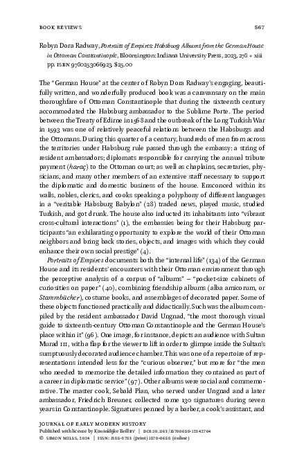 (PDF) Review of Robyn Dora Radway, Portraits of Empires: Habsburg ...