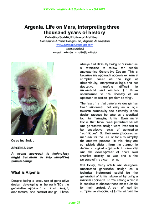 (PDF) Argenia. Life on Mars, interpreting three thousand years of history