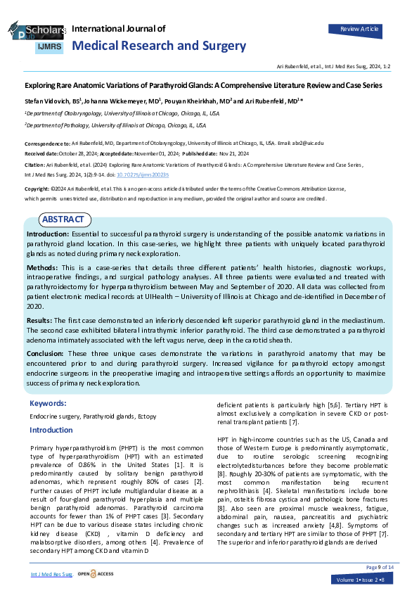 (PDF) Exploring Rare Anatomic Variations of Parathyroid Glands: A ...